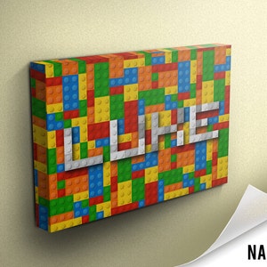 Personalised Lego Inspired Name Canvas - Etsy