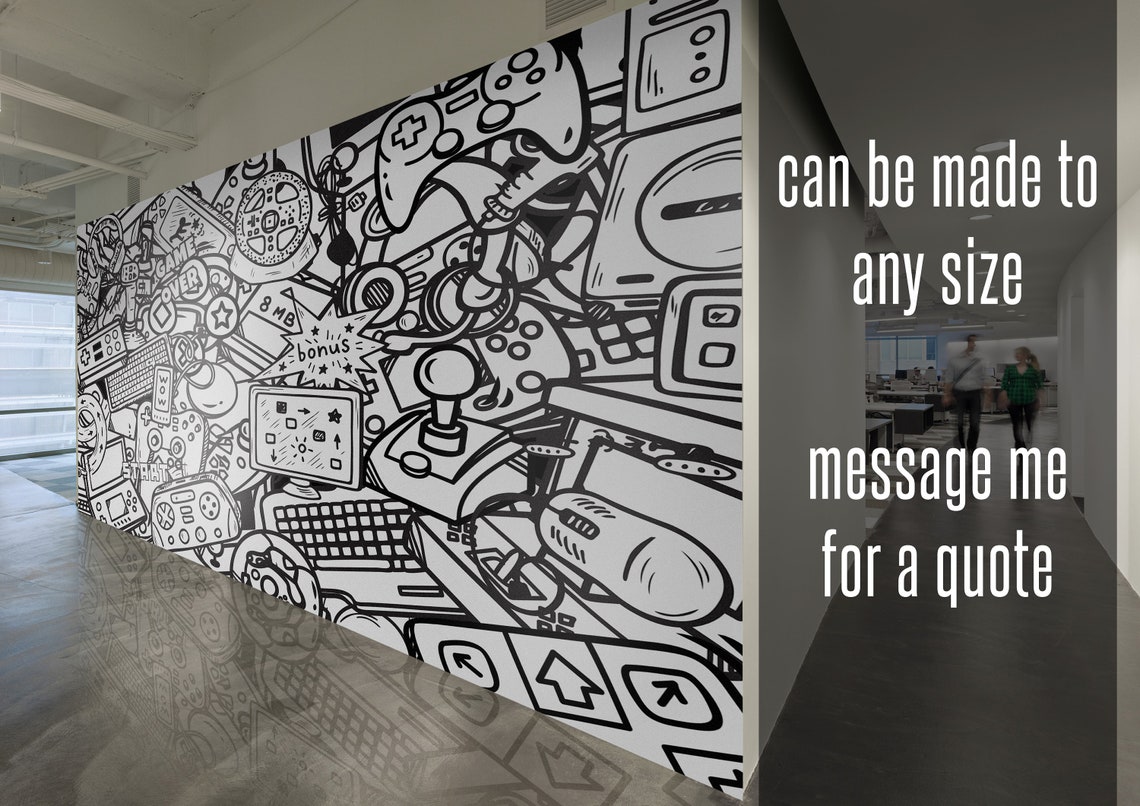 White Gaming Abstract Wallpaper - Etsy