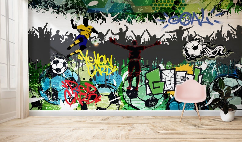 Graffiti Football Soccer Wallpaper - Etsy