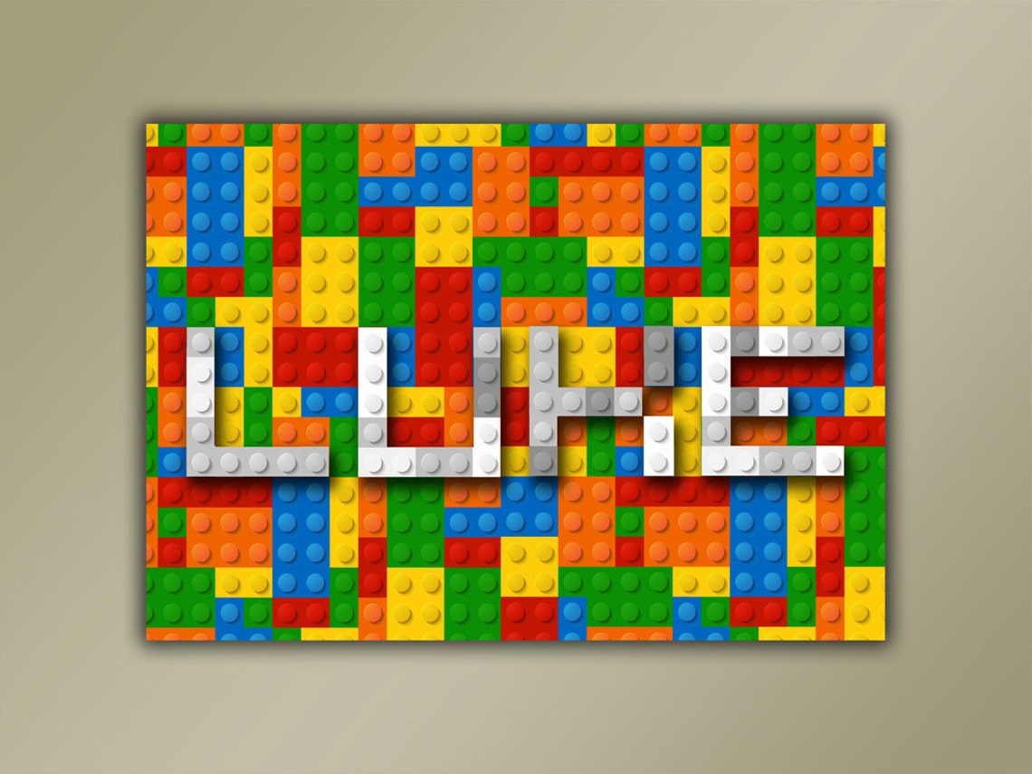 Personalised Lego Inspired Name Canvas - Etsy