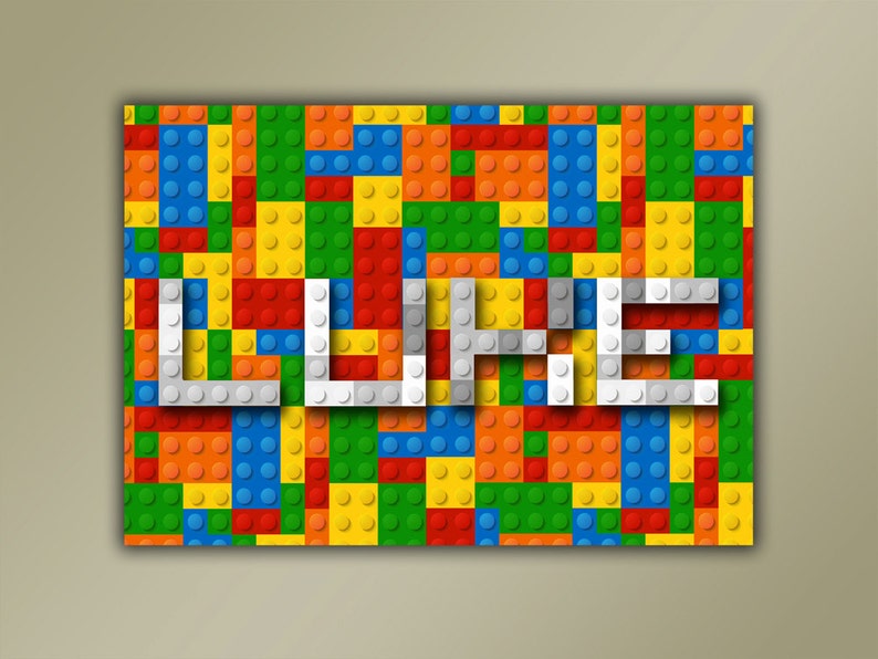 Personalised Lego Inspired Name Canvas - Etsy