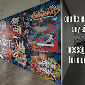 Basketball Graffiti Character Wallpaper - Etsy
