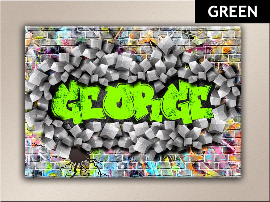 Broken Brick Wall Graffiti