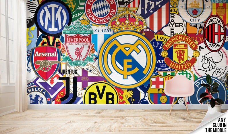Personalised European Club Football Soccer Wallpaper - Etsy