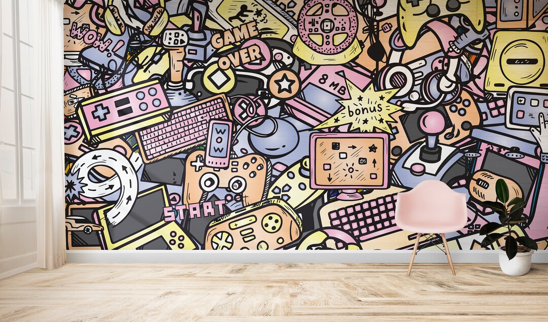 Pastel Gaming Abstract Wallpaper - Etsy UK