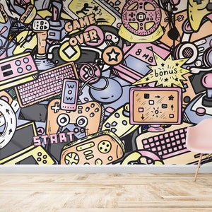 Pastel Gaming Abstract Wallpaper - Etsy UK