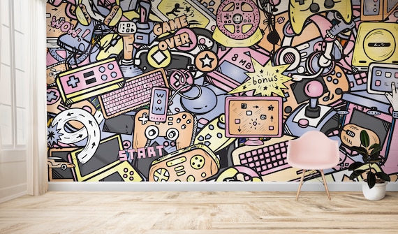 Pastel Gaming Abstract Wallpaper - Etsy UK
