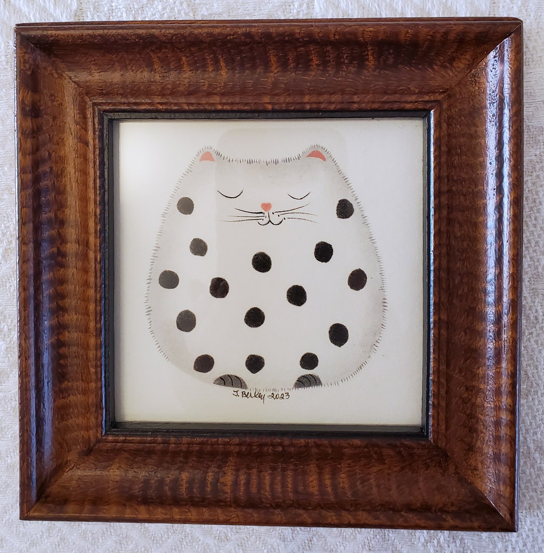 Fat Dotted Cat Theorem Painting Folk Art - Etsy