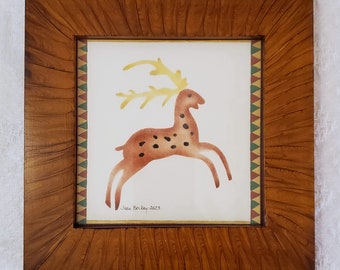 Vintage Theorem Painting Jean Henry Small Theorem Framed Wall Art Folk ...