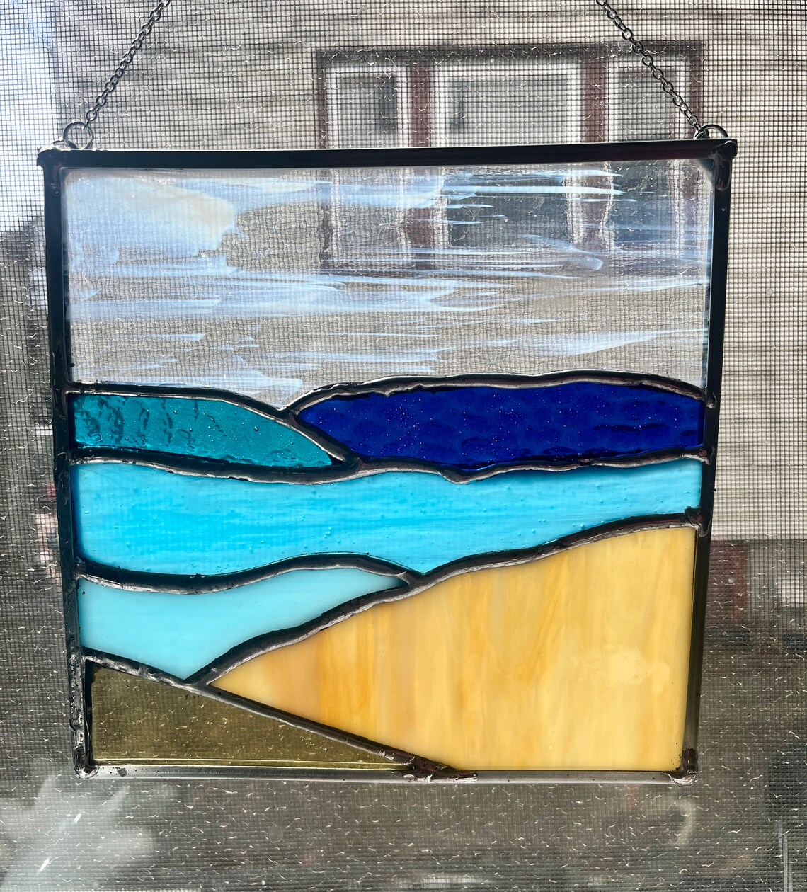 Beach Stained Glass Panel - Etsy