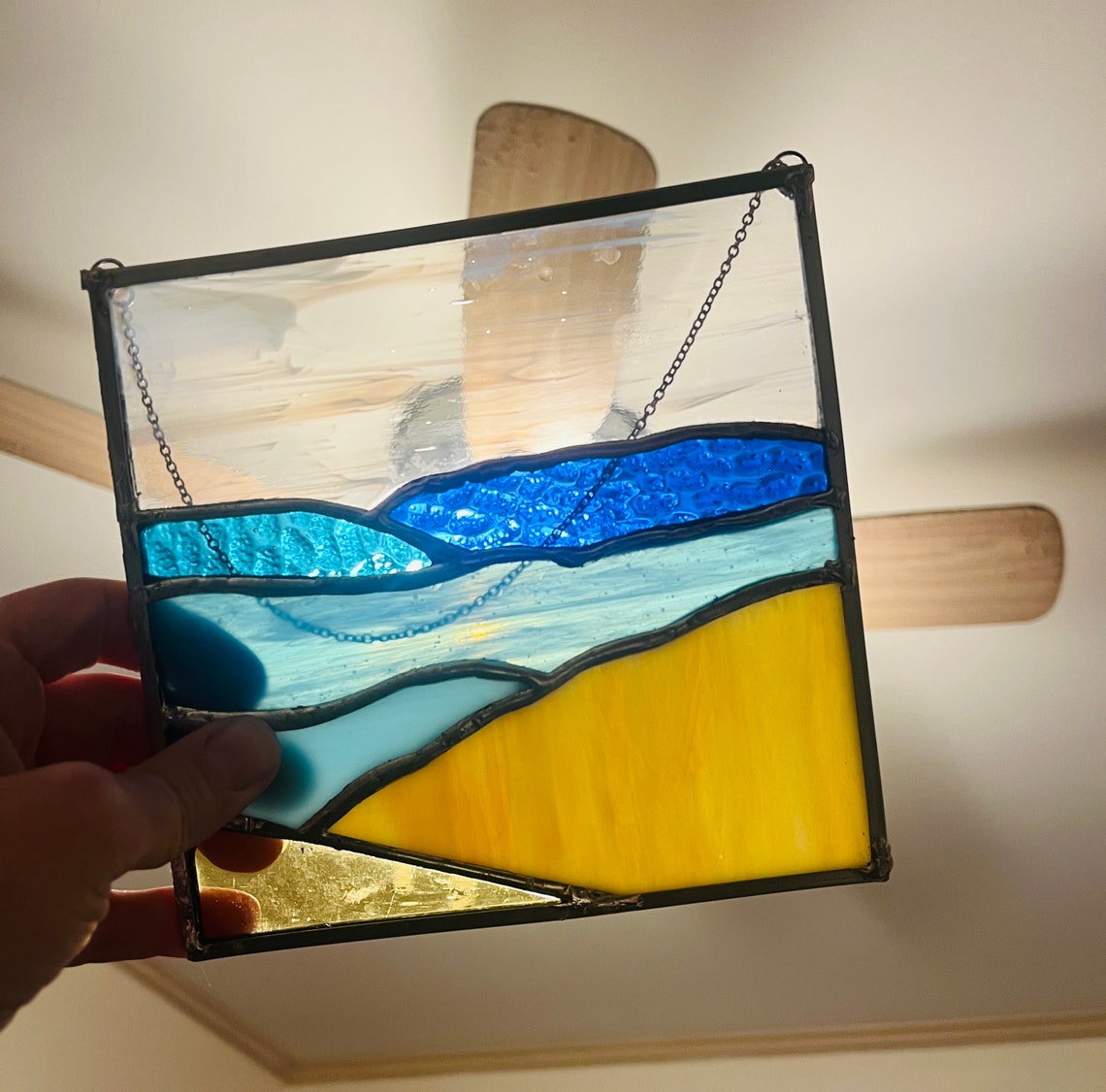 Beach Stained Glass Panel - Etsy
