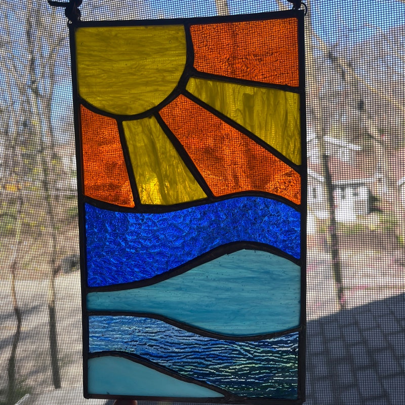 Stain Glass Panel Sunset - Etsy