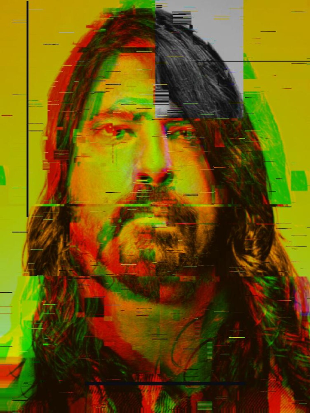 Dave Grohl - Yellow Pixel Unique Portrait Art - A4 Print - Etsy
