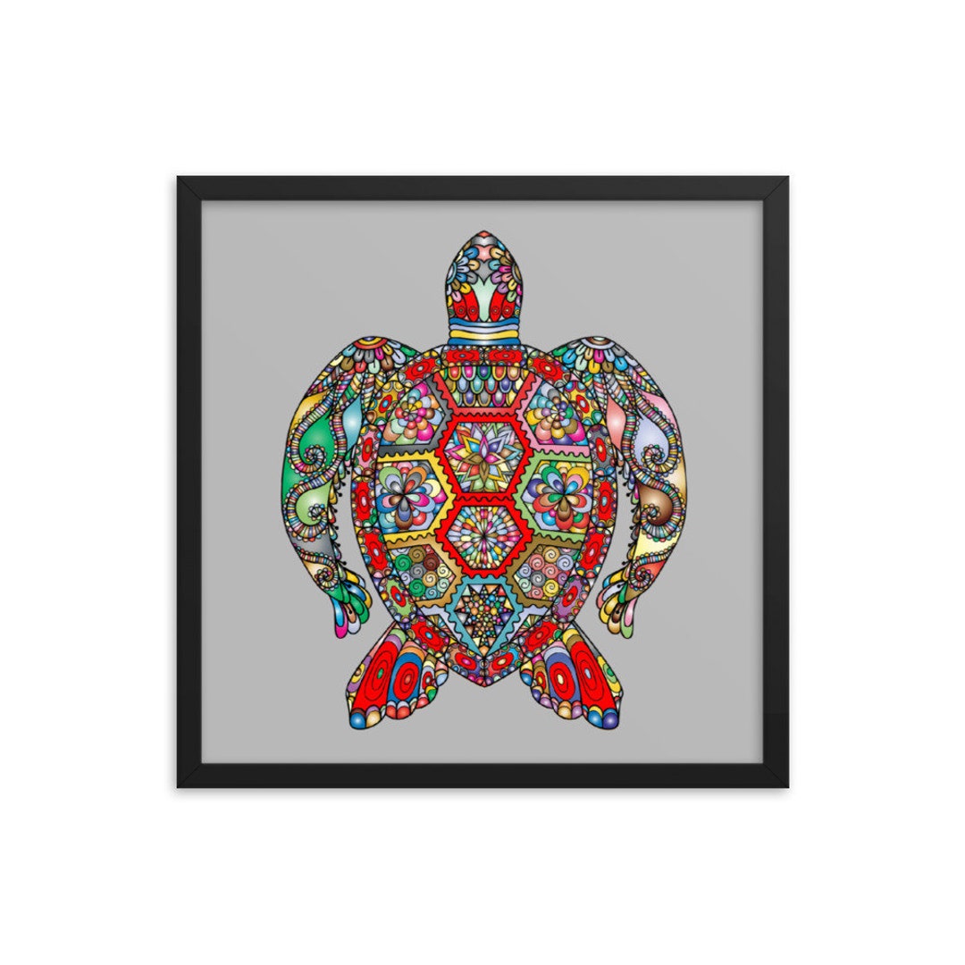Turtle Colourful Print Turtle Lover Gift Turtle Art Home - Etsy