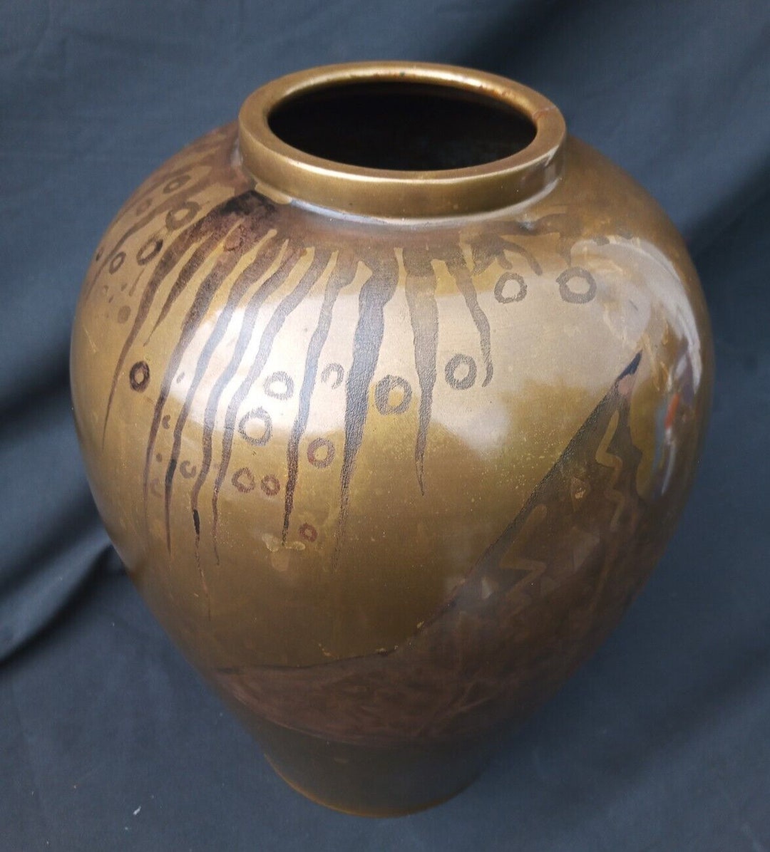 French Art Deco Jean Dunand Poisson Vase Fish Dinanderie 192_dated ...