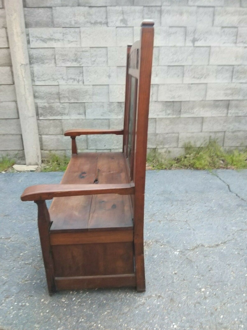 Arts Crafts Oak HMS Foudroyant Admiral Nelson Naval Ship Nautical Bench ...