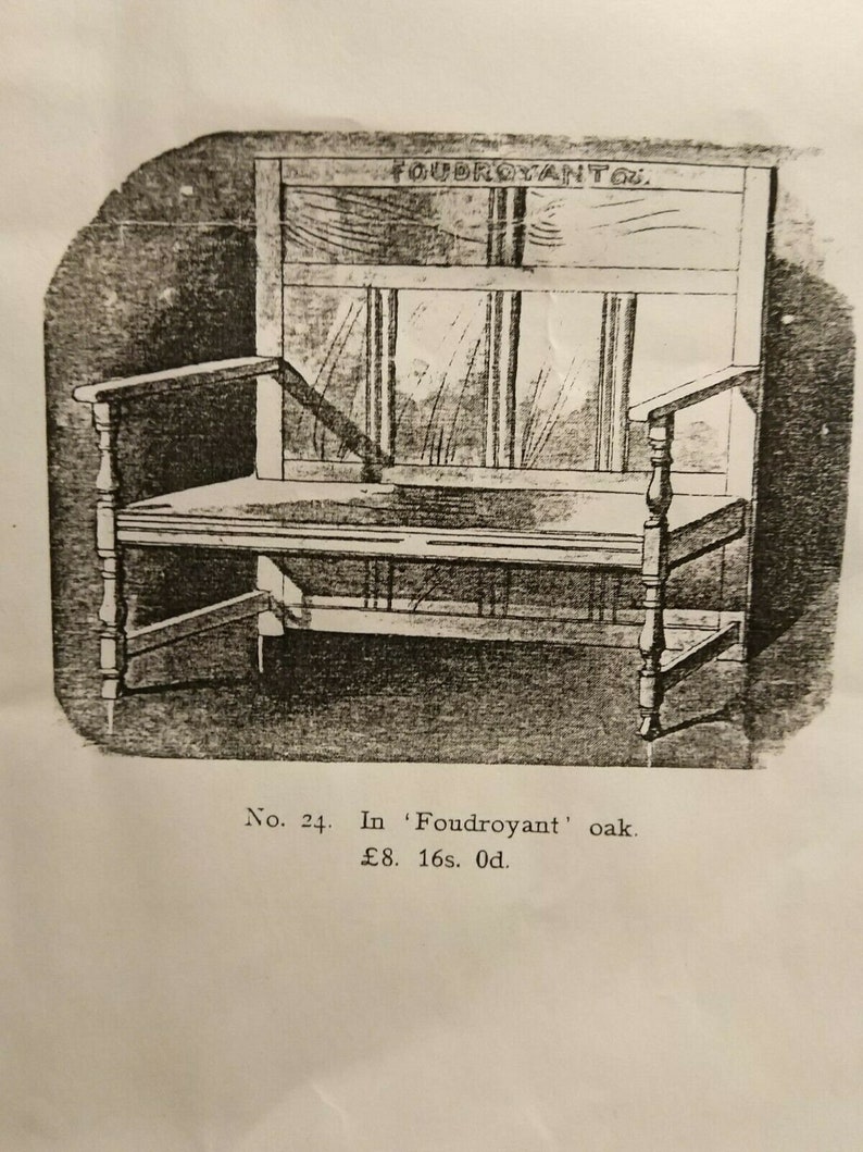 Arts Crafts Oak HMS Foudroyant Admiral Nelson Naval Ship Nautical Bench ...