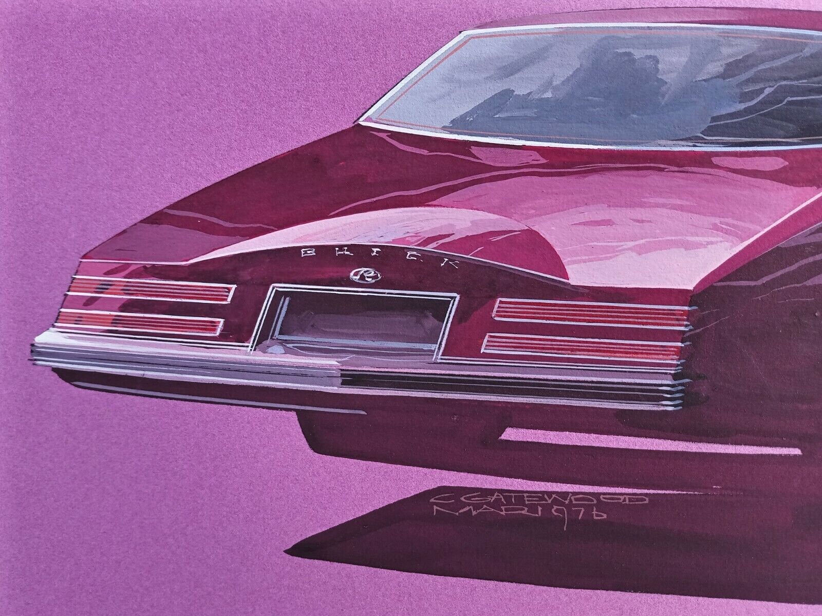 Rare Charley Gatewood GM Design Concept Car Illustrative Original ...