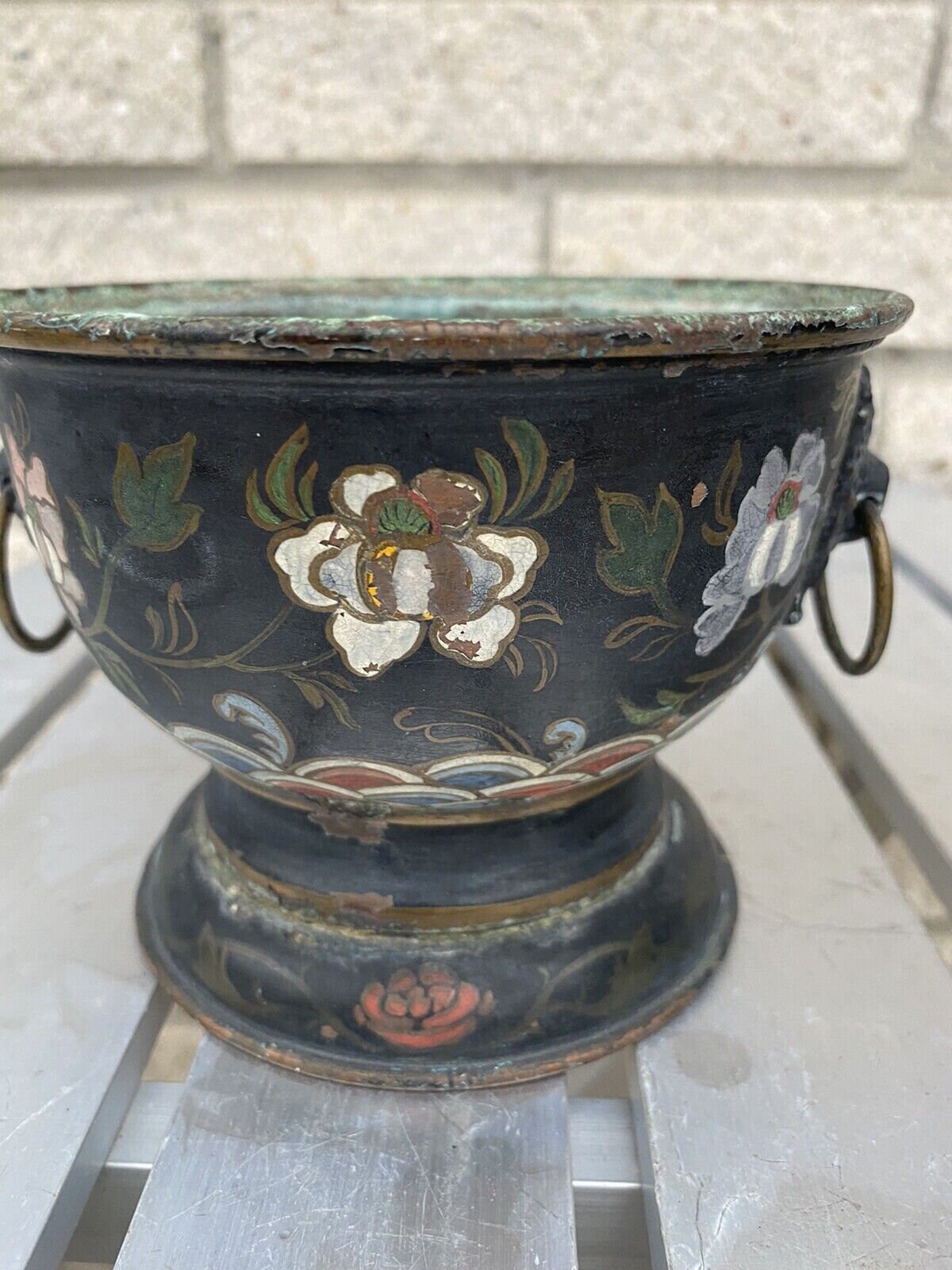 Pair 18th Century French Regency Painted Metal Cachepots Cache Pots ...