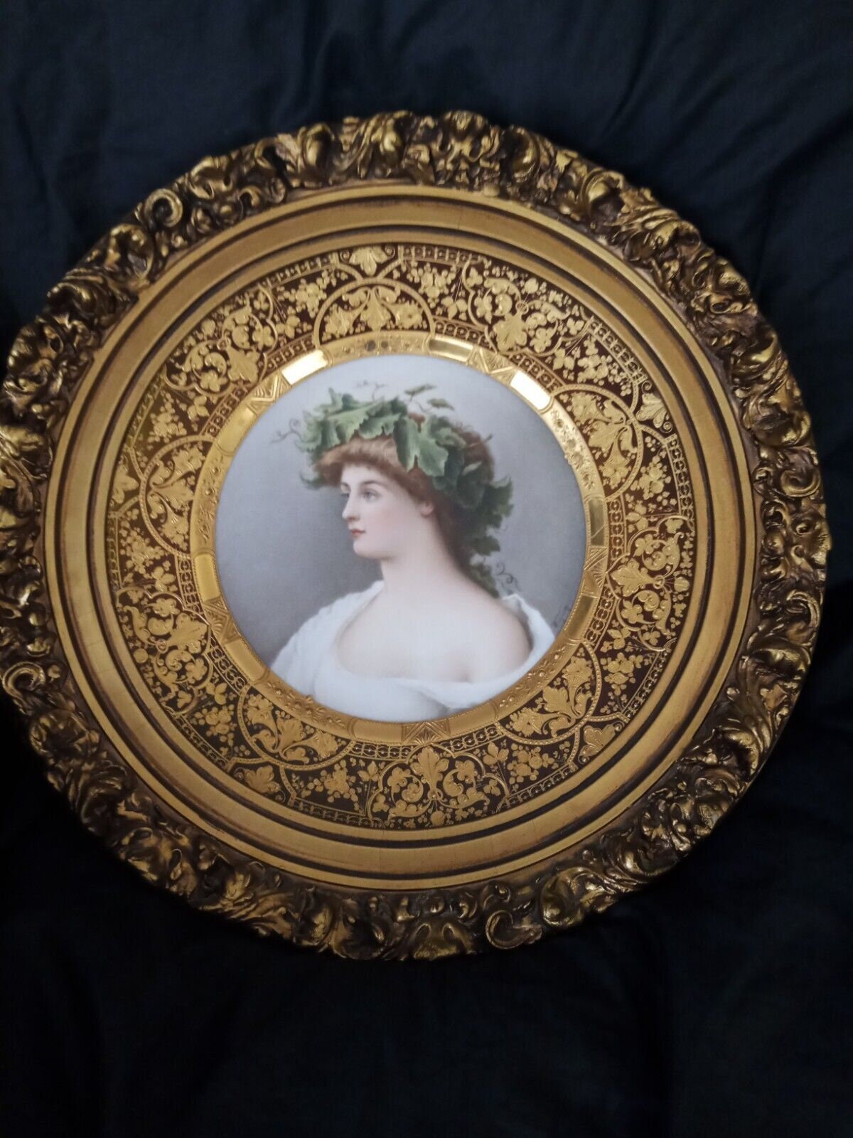 Antique Royal Vienna Portrait Plate Wagner "ariadne" Raised Giltwork ...