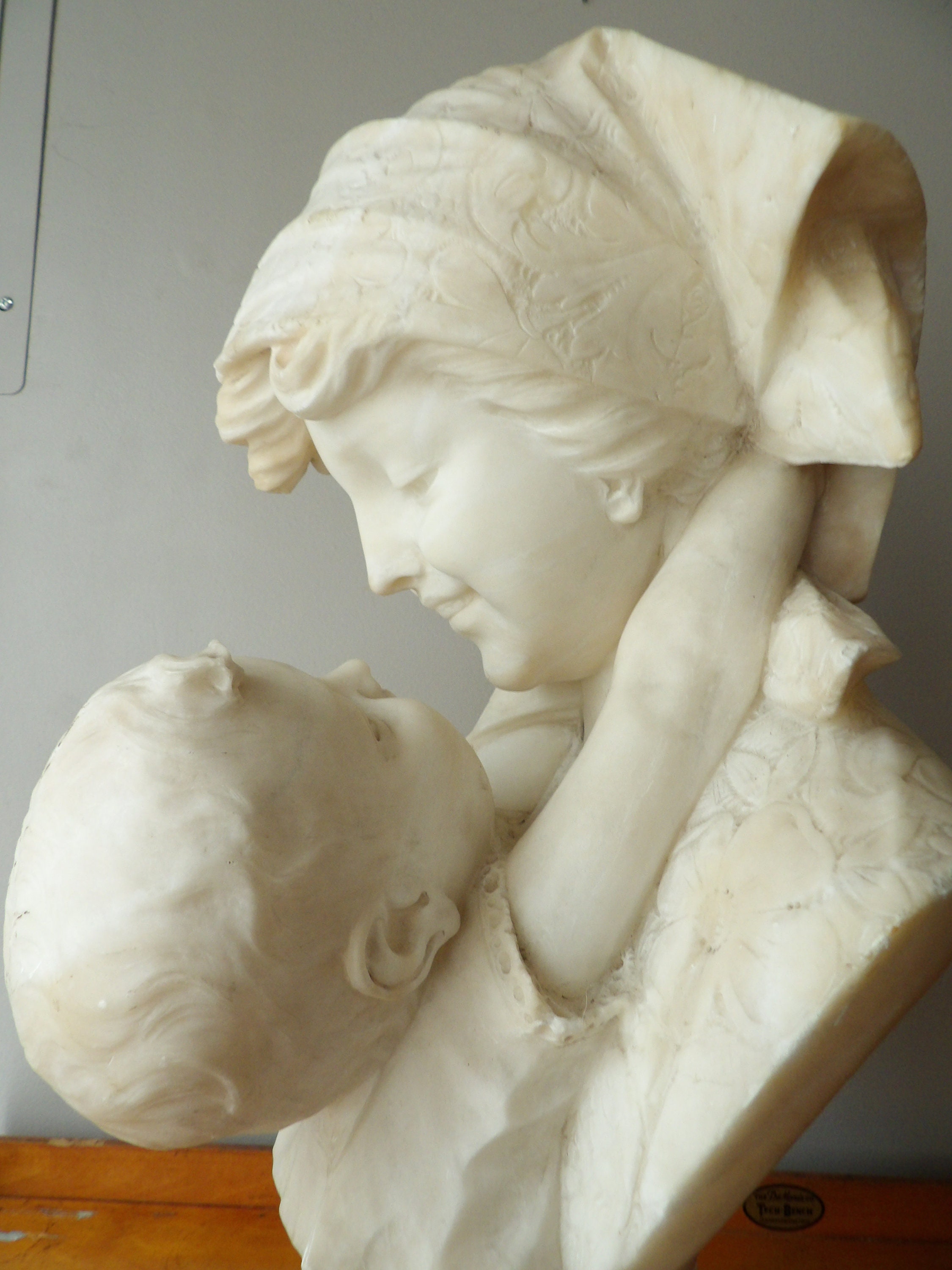 Antique Alabaster Bust Mother Child maternita A. Malavolti 1876-1947 ...