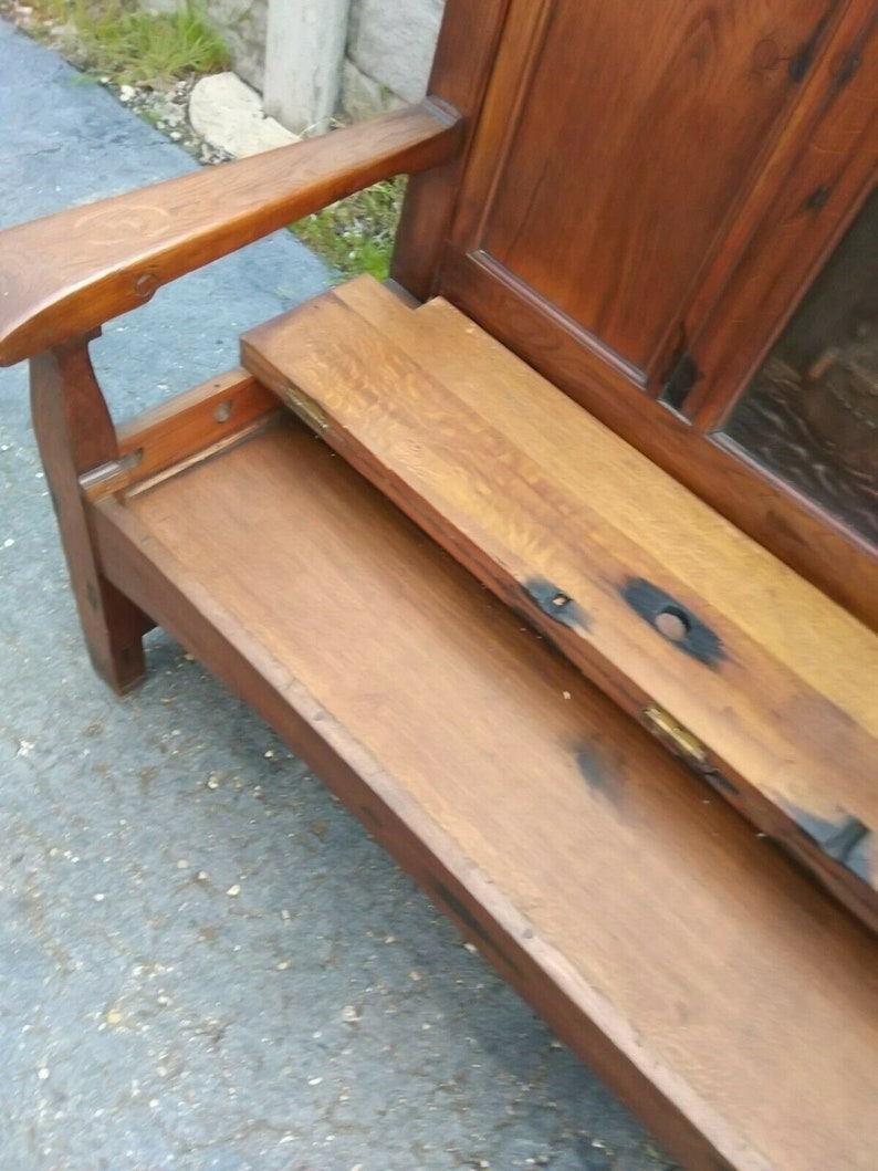 Arts Crafts Oak HMS Foudroyant Admiral Nelson Naval Ship Nautical Bench ...