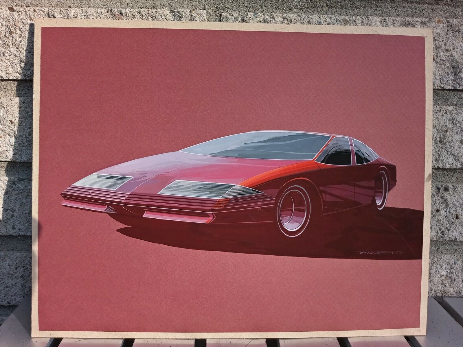 Charley Gatewood GM Design Concept Car Illustrative Orig Artwork 5 of 6 ...