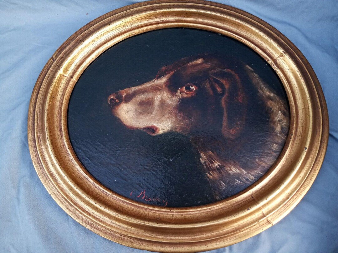 Antique Borzoi Wolfhound Painting Portrait Signed Dog 1854 After Arthur ...