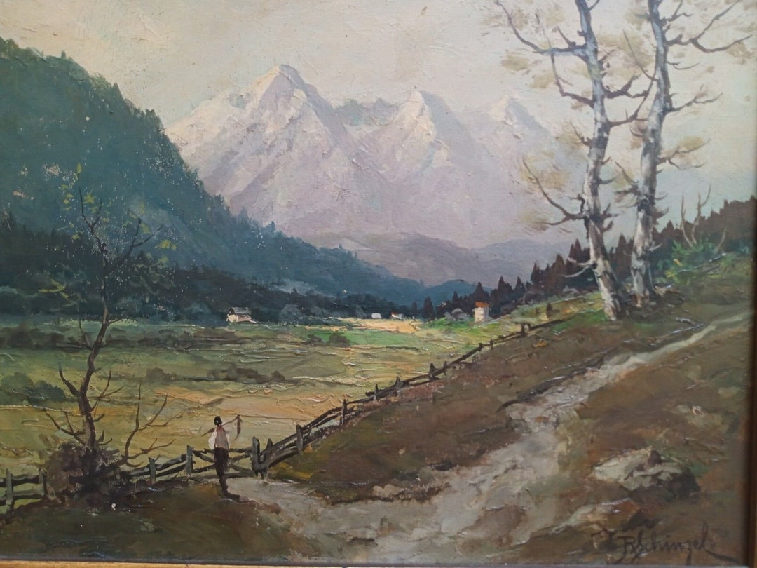 Austrian Reinhart Schinzel 1879-1954 Painting Der Jauken Landscape 11. ...
