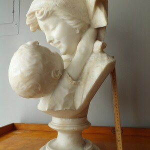 Antique Alabaster Bust Mother Child maternita A. Malavolti 1876-1947 ...