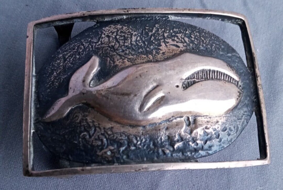 Vintage Murry Silver Whale Belt Buckle Cape Cod East Coast Nautical ...