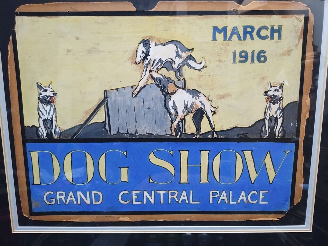 Advertising Illustration Painting Poster NY Dog Show 1916 Grand Central ...