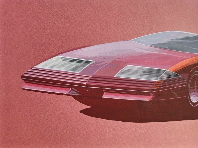 Charley Gatewood GM Design Concept Car Illustrative Orig Artwork 5 of 6 ...