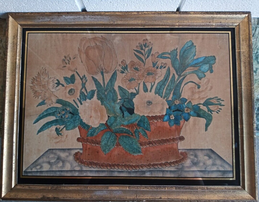 Antique Theorem on Velvet Still Life Floral 18 X 13.5 View - Etsy