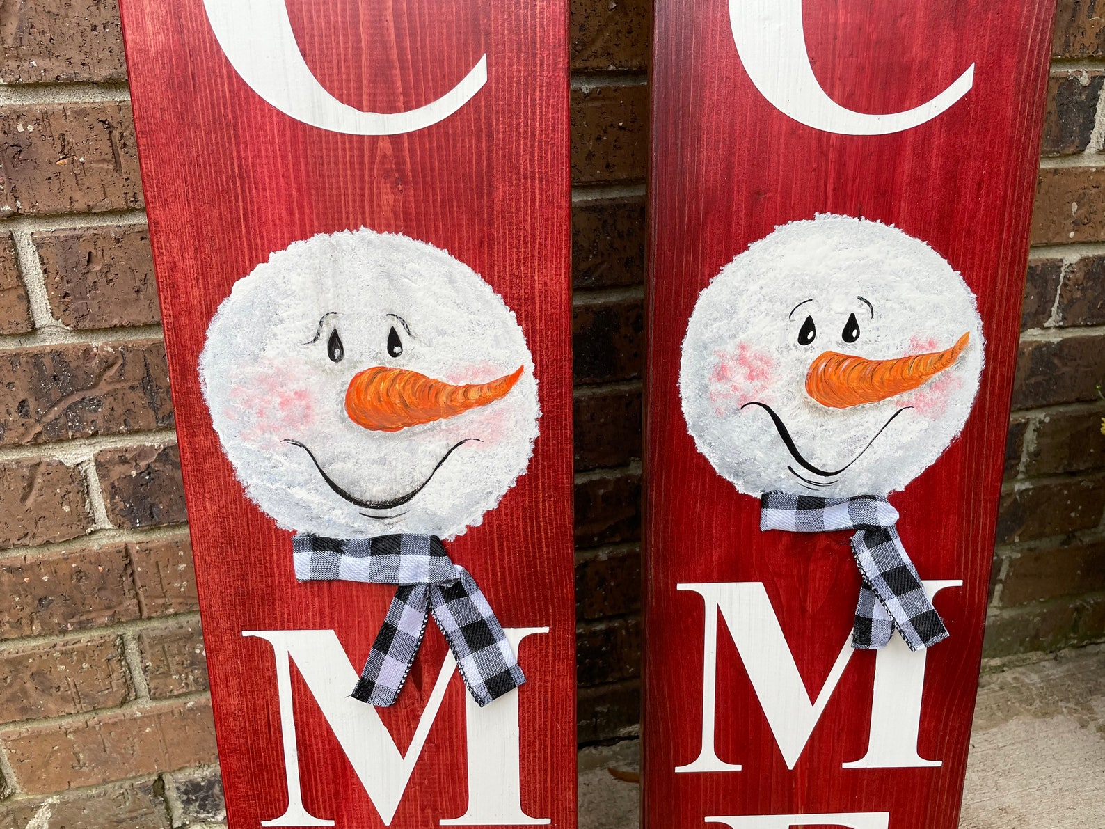 Merry Christmas Snowman Decor Welcome Sign Christmas Sign - Etsy