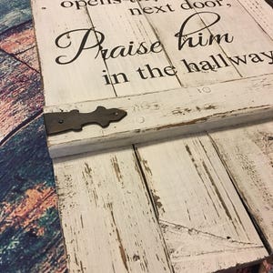 Until God Opens the Next Door Praise Him in the Hallway Sign, Rustic ...