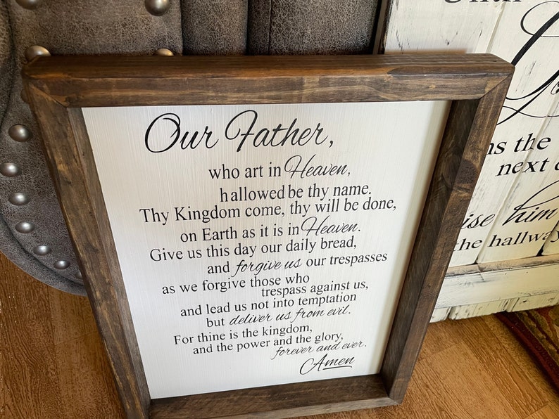 The Lords Prayer Bible Verse Farmhouse Style Christian - Etsy