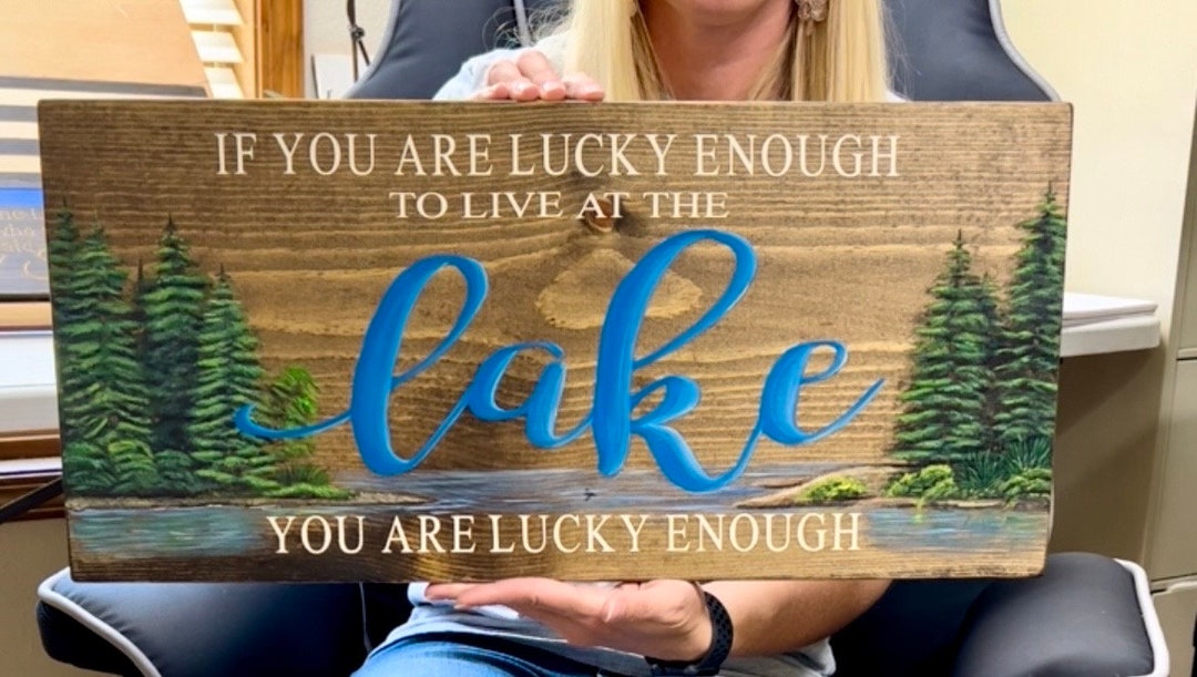Lake Sign, Hand Painted, Lake House Decor, Cabin Decor, Rustic Decor ...