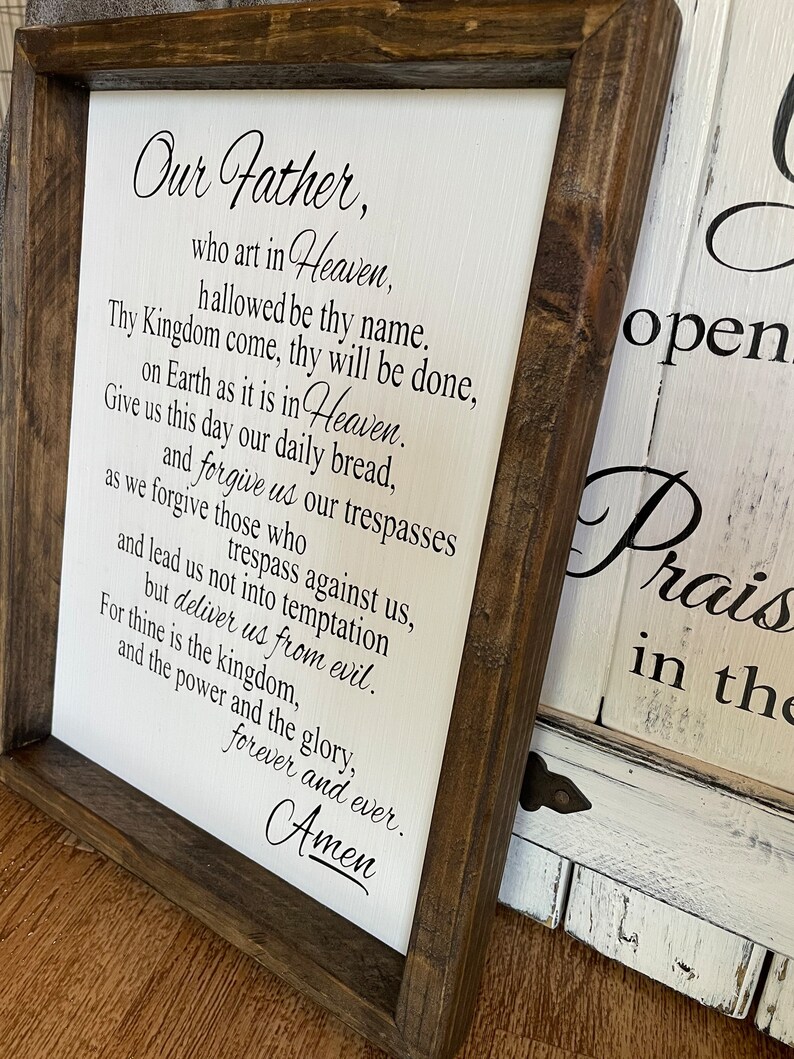 The Lords Prayer Bible Verse Farmhouse Style Christian - Etsy