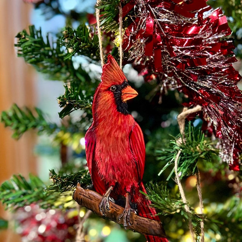 Red Bird Ornament - Etsy