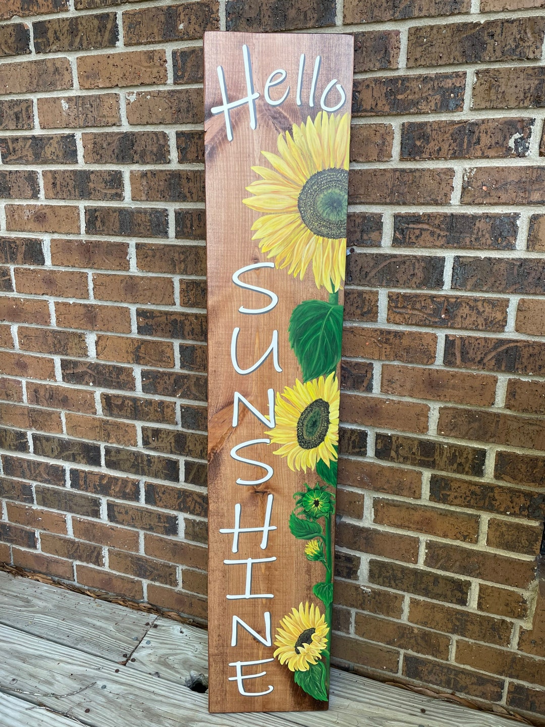 Sunflower Porch Decor Front Porch Sign Hello Sunshine - Etsy