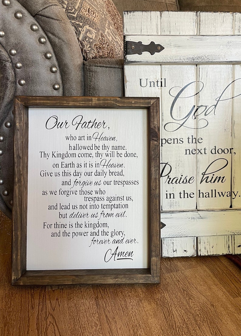 The Lords Prayer Bible Verse Farmhouse Style Christian - Etsy
