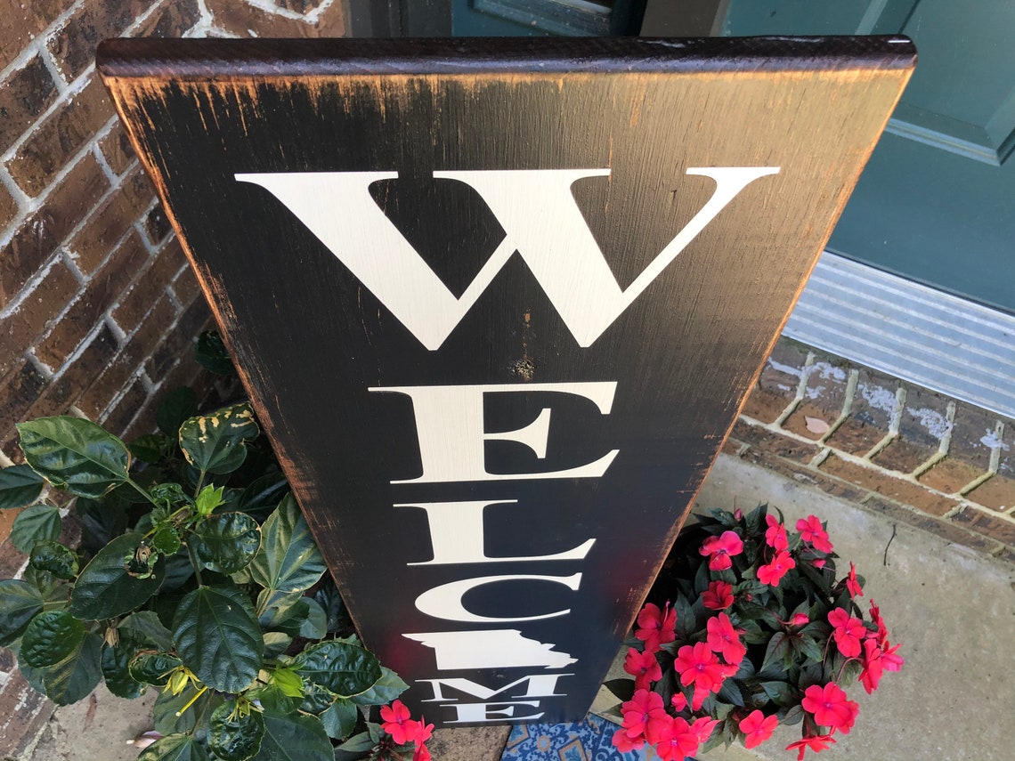 Welcome Sign State Welcome Sign Front Porch Sign Front - Etsy