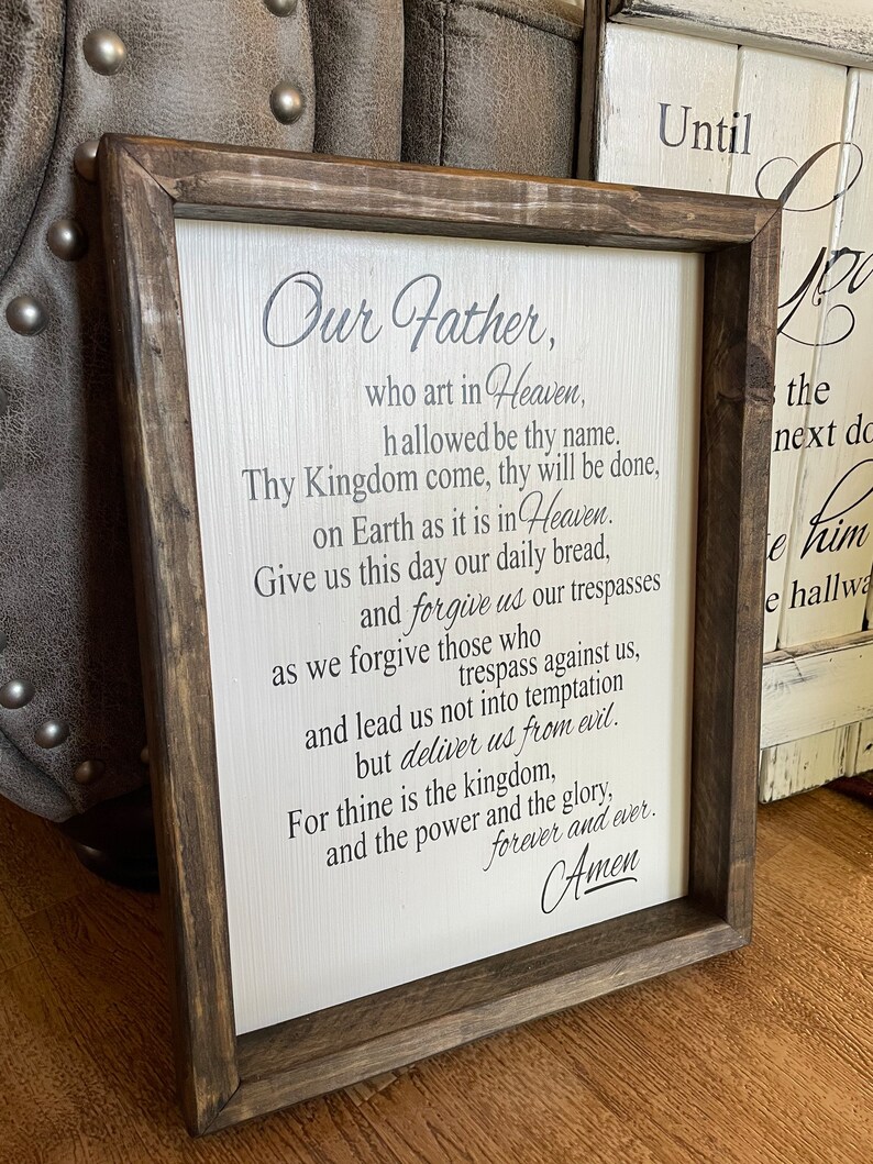 The Lords Prayer Bible Verse Farmhouse Style Christian - Etsy