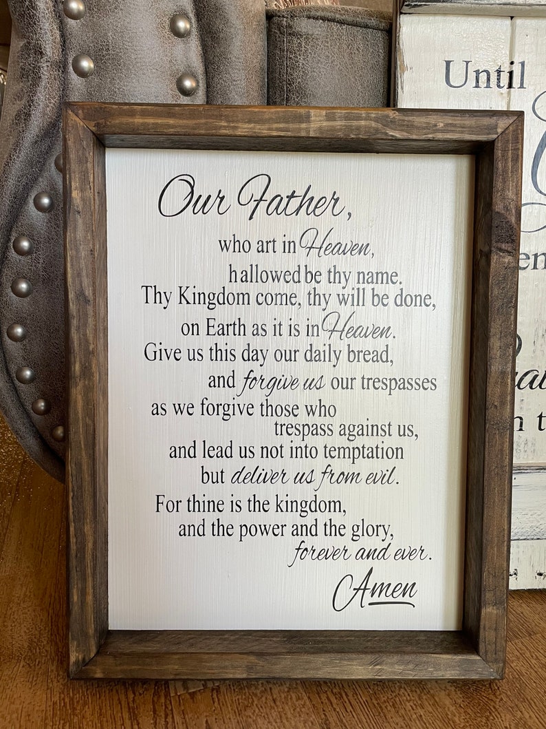 The Lords Prayer Bible Verse Farmhouse Style Christian - Etsy