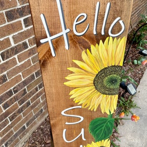 Sunflower Porch Decor, Front Porch Sign, Hello Sunshine, Sunflower ...