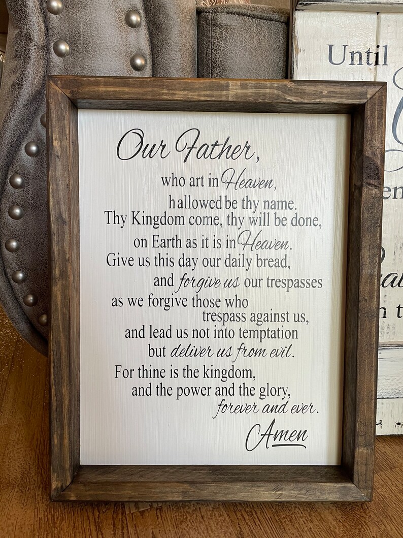The Lords Prayer Bible Verse Farmhouse Style Christian - Etsy