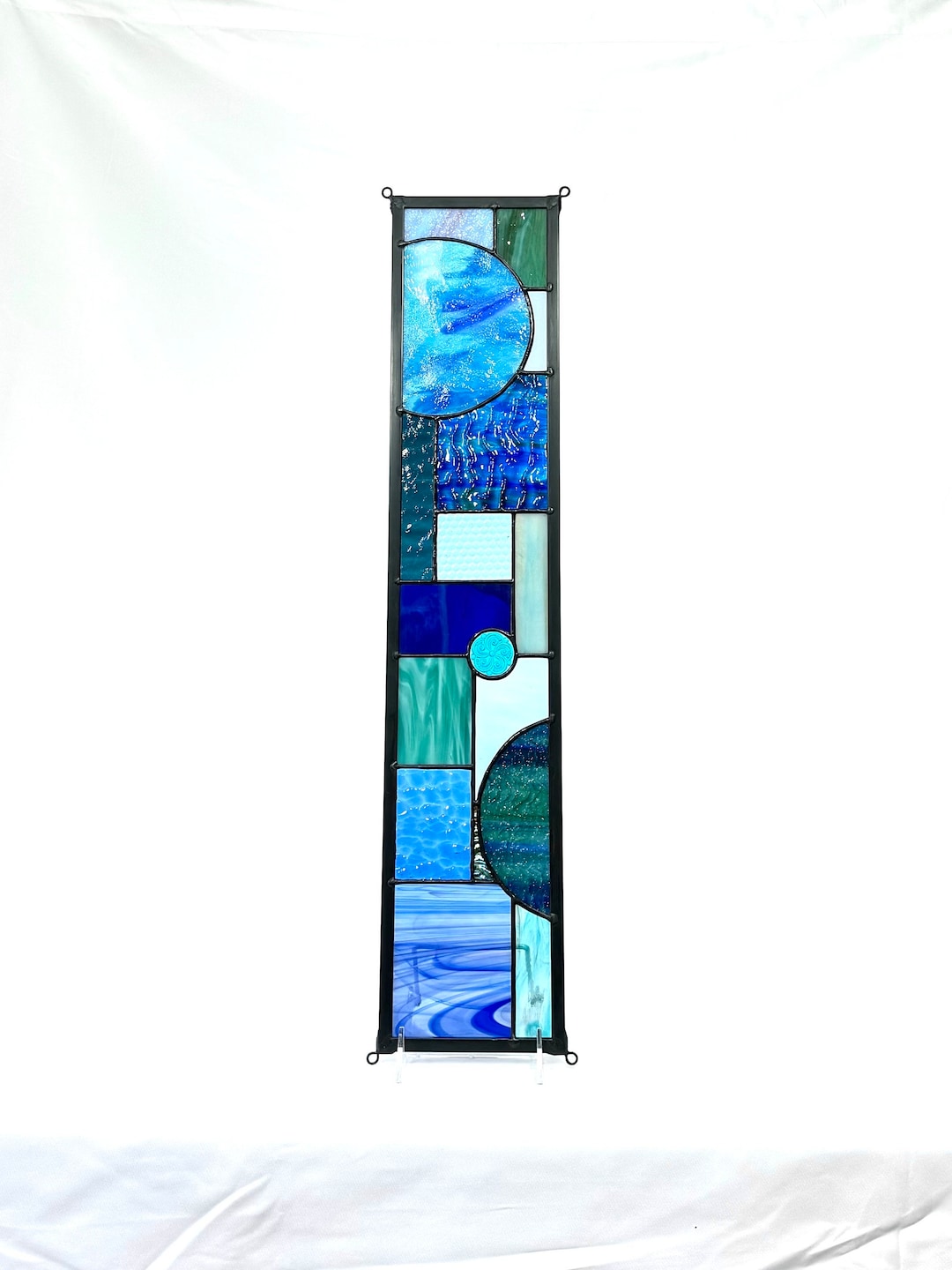 Blue Abstract Stained Glass Suncatcher 5 X 24 Home Interior Home ...