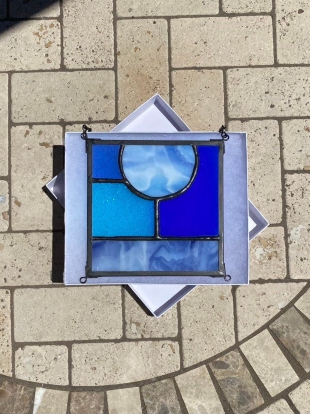 FREE SHIPPING Abstract Square Stained Glass Sun Catcher - Etsy