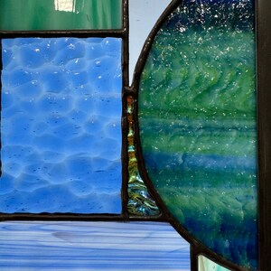 Blue Abstract Stained Glass Suncatcher 5 X 24 Home Interior Home ...